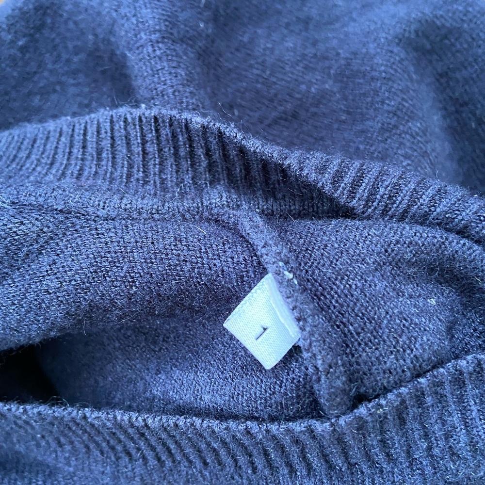 Sandro Paris Navy Blue Ruffled Shoulder Sweater Sz 1 - Gem